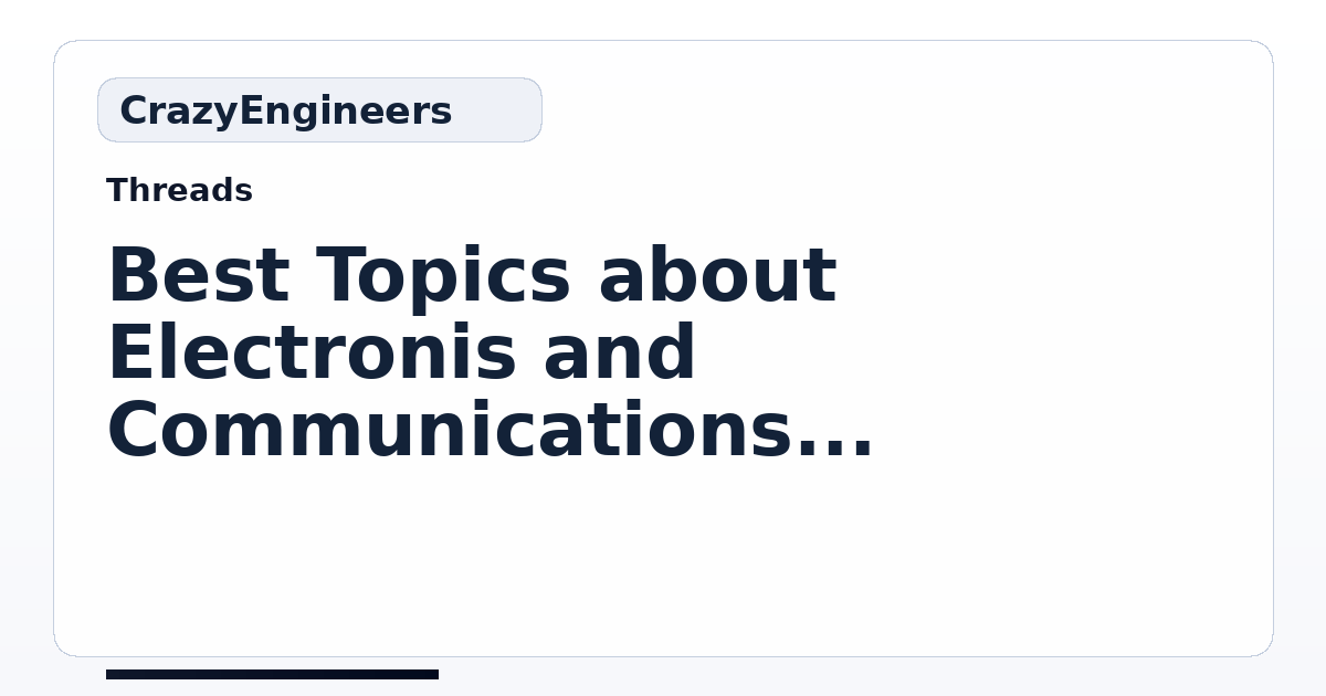 Best Topics about Electronis and Communications for my Research Paper ...