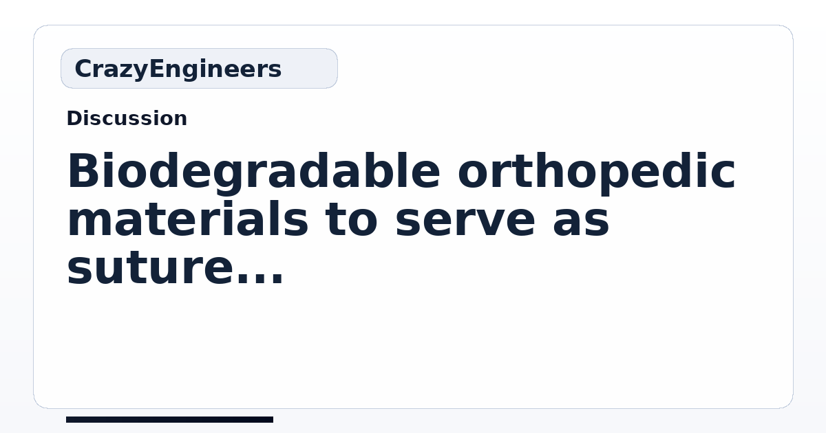 Biodegradable orthopedic materials to serve as suture anchors ...