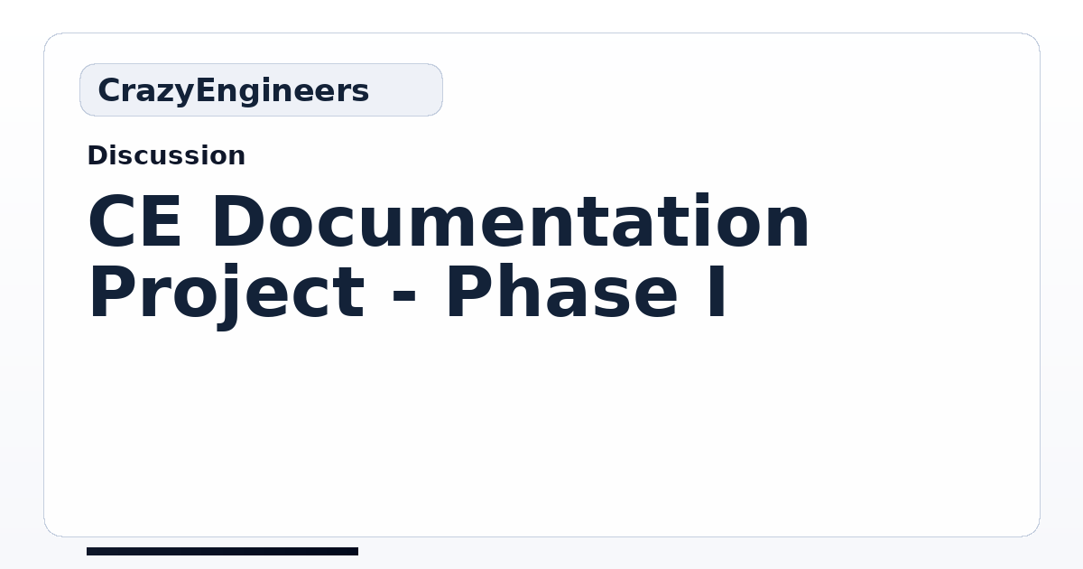 CE Documentation Project - Phase I | CrazyEngineers