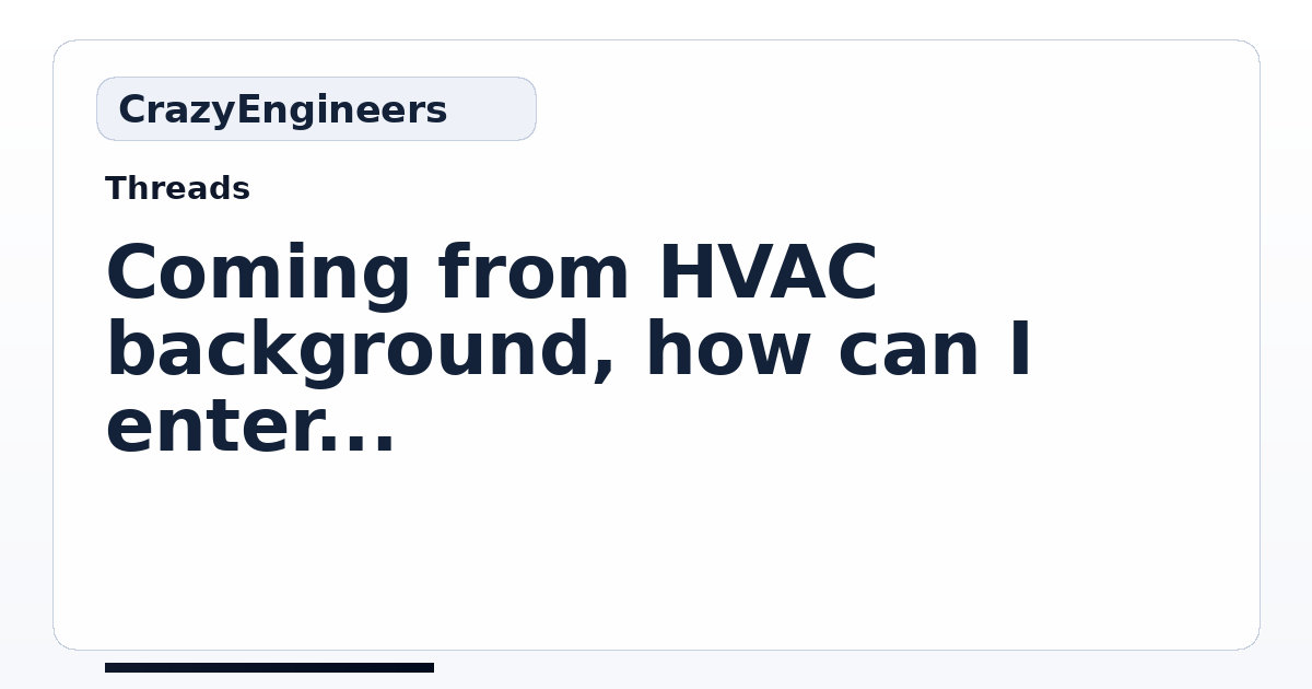 Coming from HVAC background, how can I enter the aerospace/autommobile ...