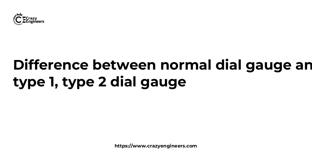 Difference between normal dial gauge and type 1, type 2 dial gauge ...