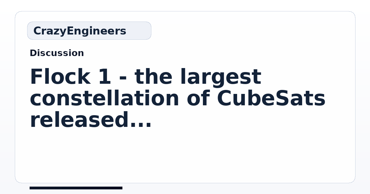 Flock 1 - the largest constellation of CubeSats released in space by ...