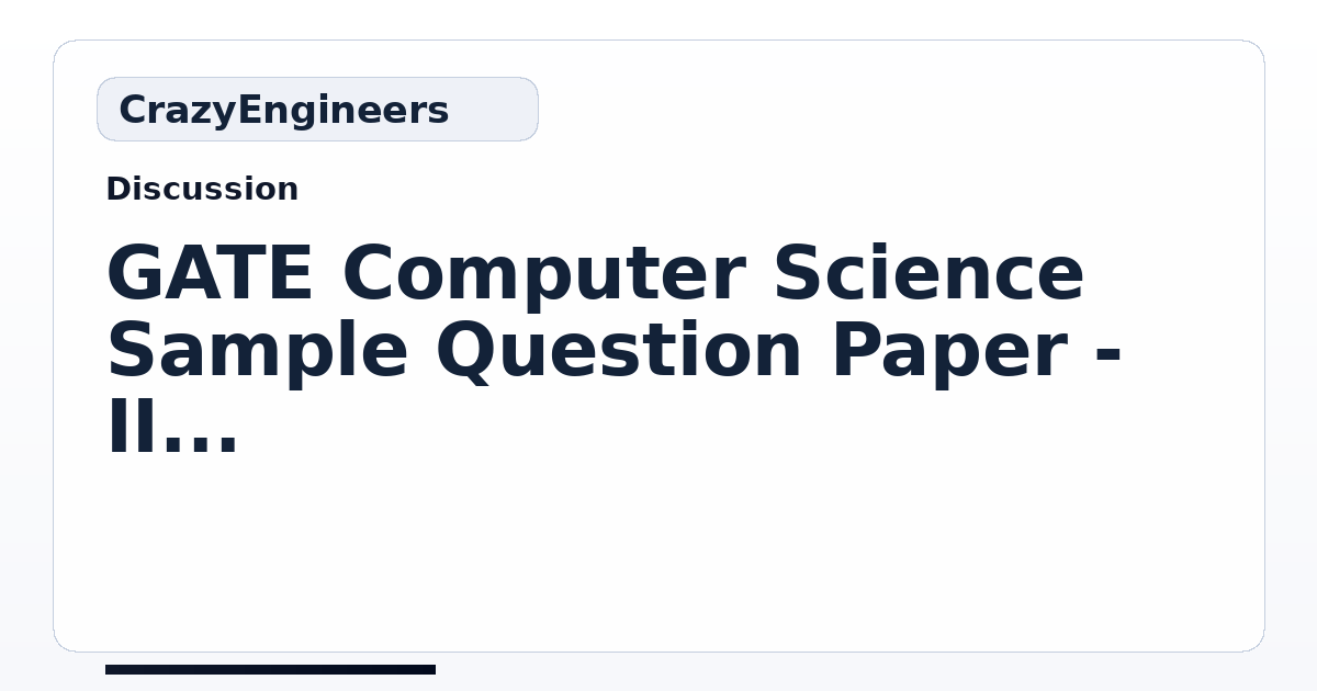 GATE Computer Science Sample Question Paper - II | CrazyEngineers