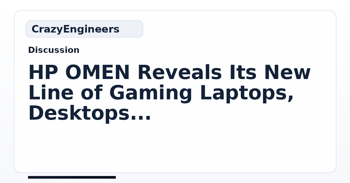 HP OMEN Reveals Its New Line of Gaming Laptops, Desktops and ...