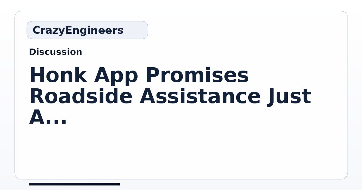 Honk App Promises Roadside Assistance Just A Tap Away On iOS And ...