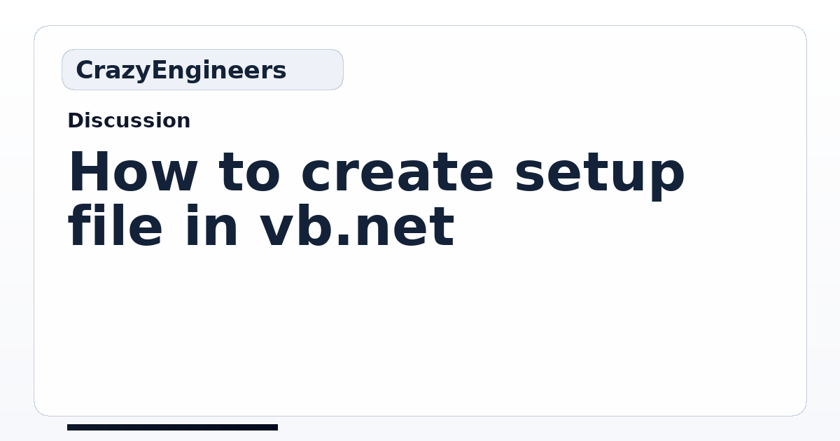 How to create setup file in vb.net | CrazyEngineers