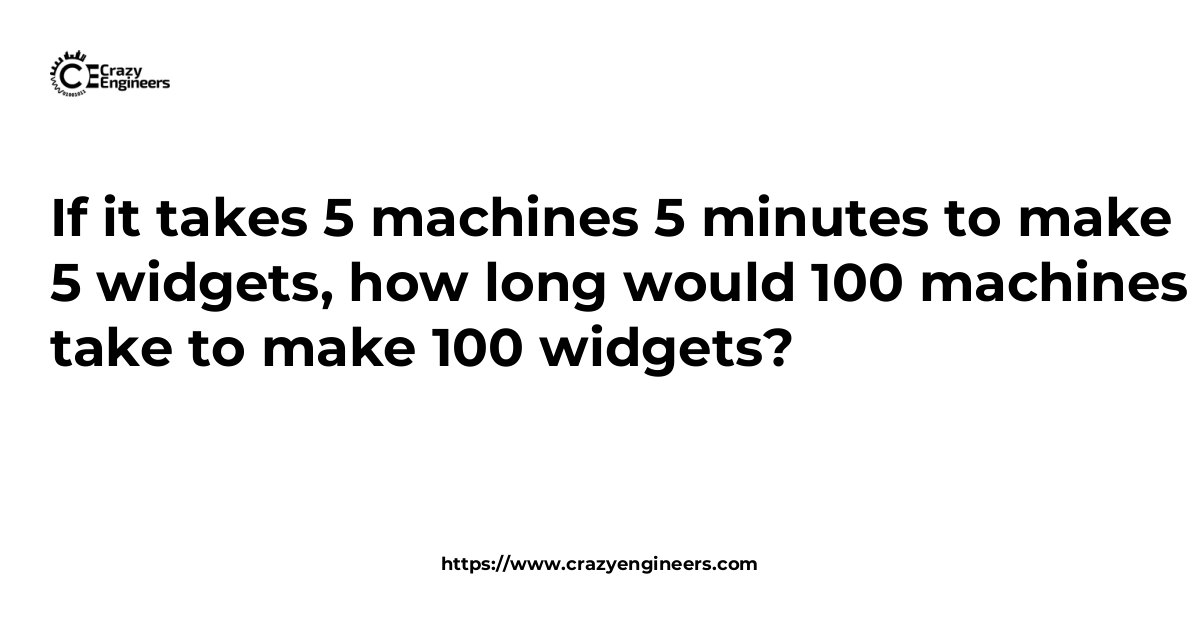 If it takes 5 machines 5 minutes to make 5 widgets, how long would 100 ...