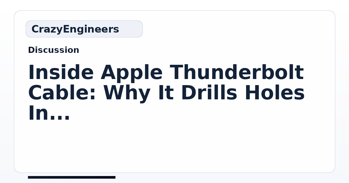 Inside Apple Thunderbolt Cable: Why It Drills Holes In Your Pocket ...