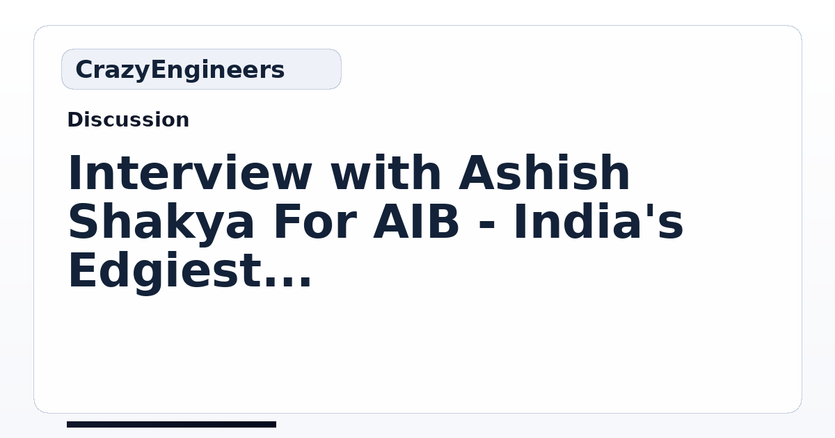 Interview with Ashish Shakya For AIB - India's Edgiest Comedy ...