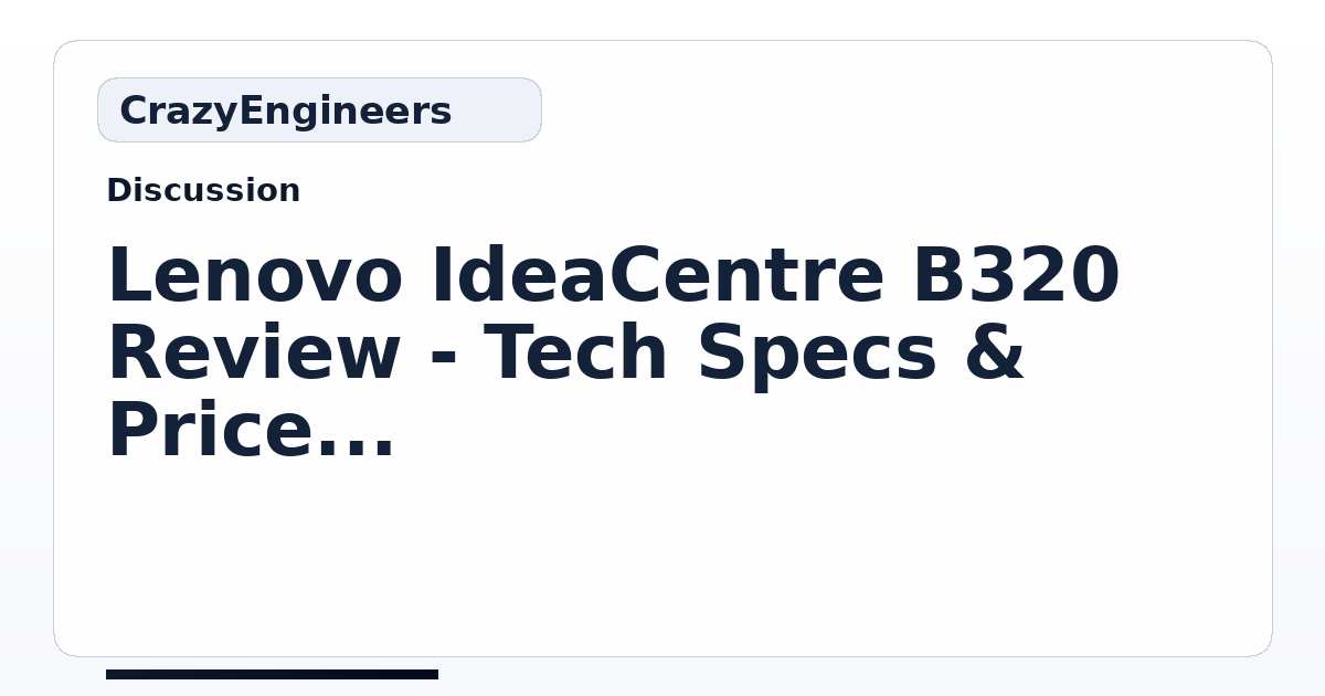Lenovo IdeaCentre B320 Review - Tech Specs & Price Revealed ...