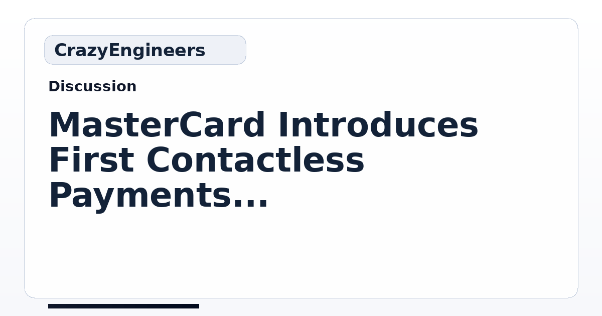 MasterCard Introduces First Contactless Payments Card With Fingerprint ...