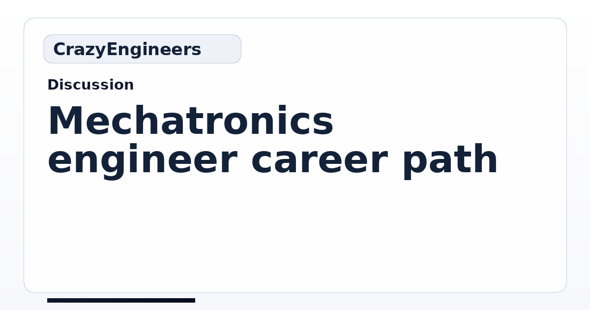Mechatronics engineer career path | CrazyEngineers
