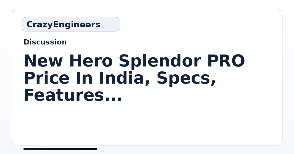 New Hero Splendor PRO Price In India, Specs, Features And More ...