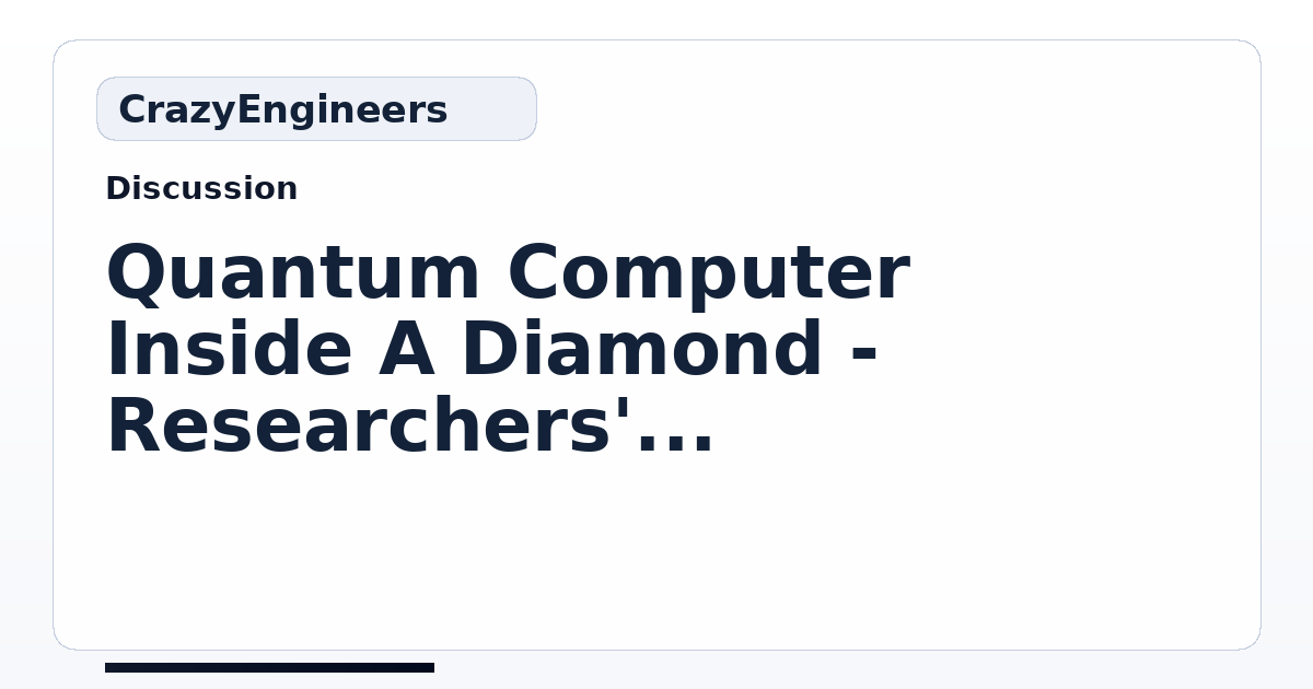Quantum Computer Inside A Diamond - Researchers' Eureka Moment ...