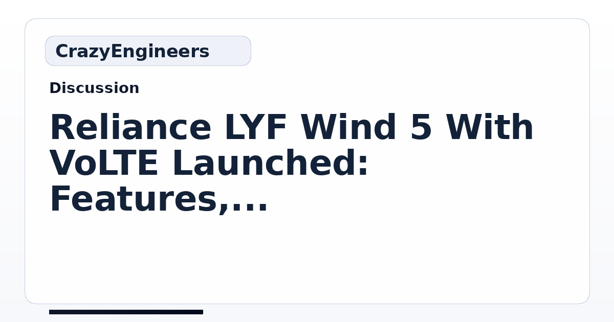 Reliance LYF Wind 5 With VoLTE Launched: Features, Tech Specs & Price ...