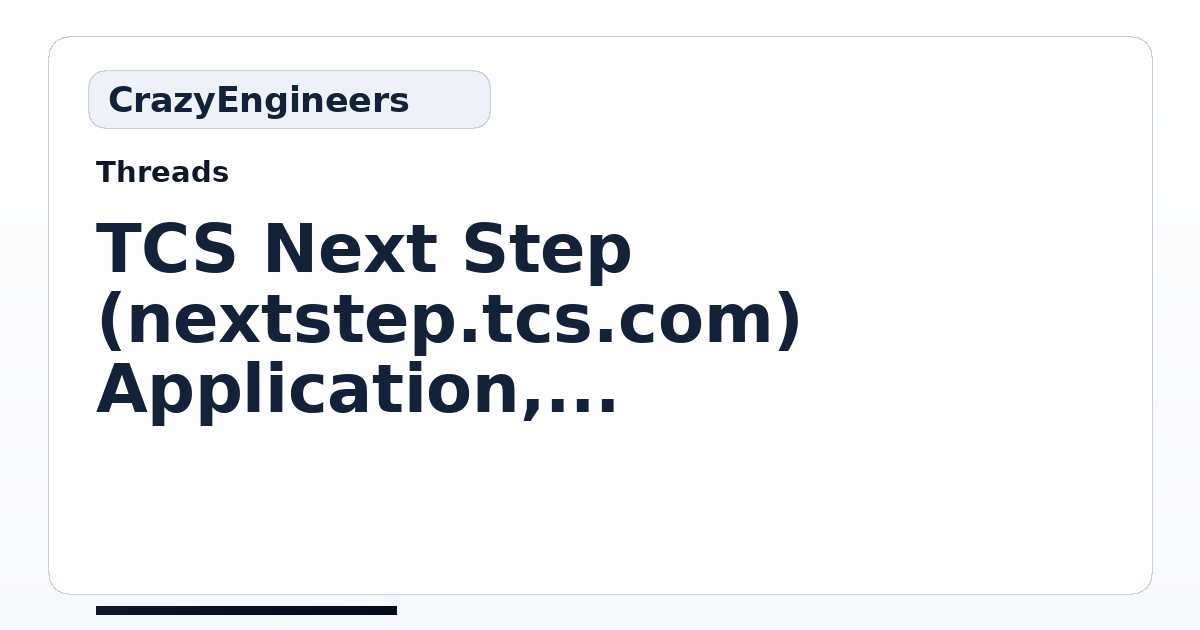 TCS Next Step (nextstep.tcs.com) Application, Pre-Requisites ...