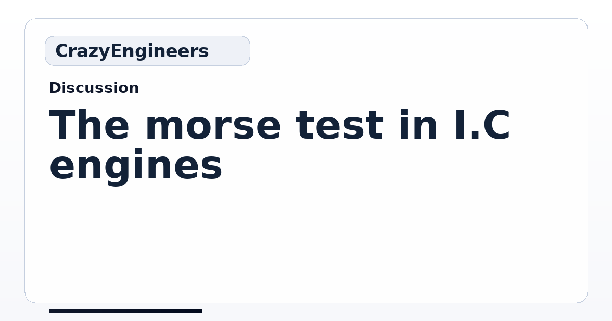 The morse test in I.C engines | CrazyEngineers