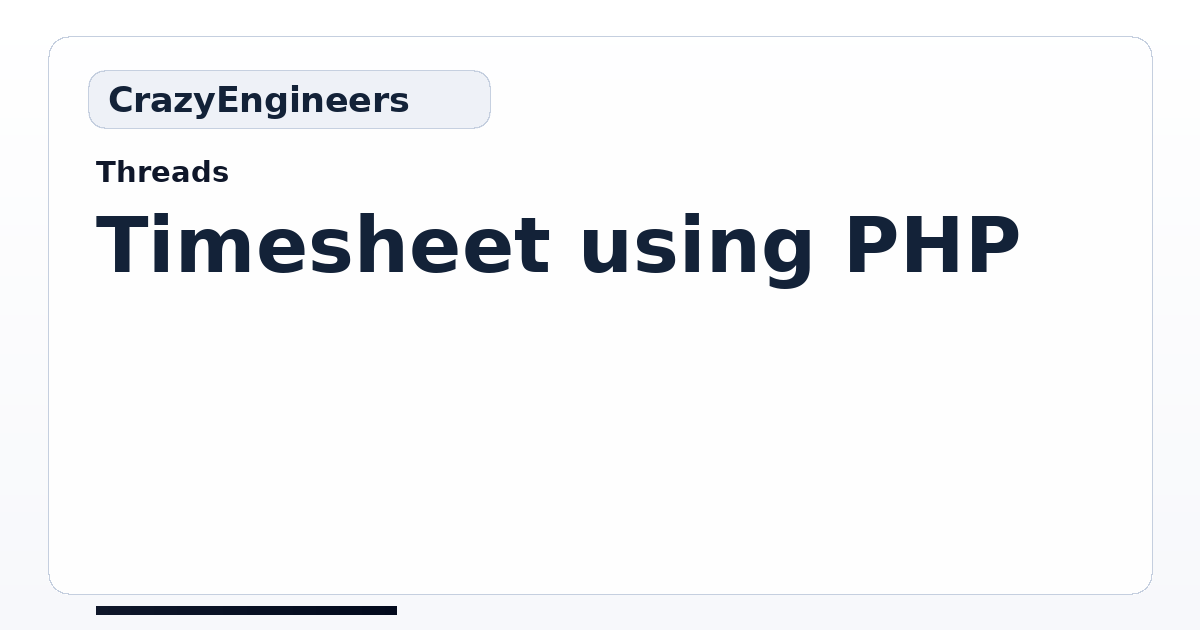 Timesheet using PHP | CrazyEngineers