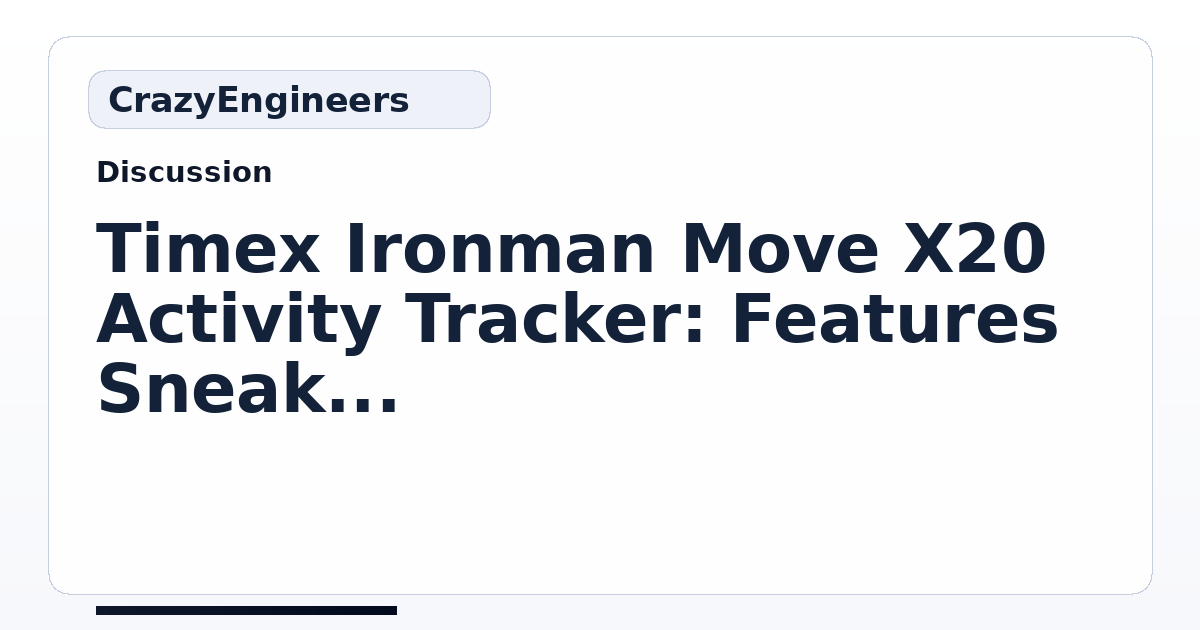 Timex Ironman Move X20 Activity Tracker: Features Sneak Peek ...