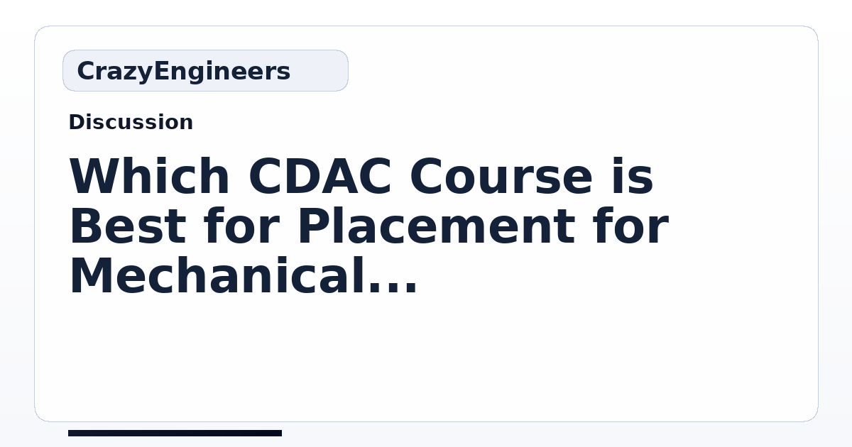 Which CDAC Course is Best for Placement for Mechanical Engineers ...